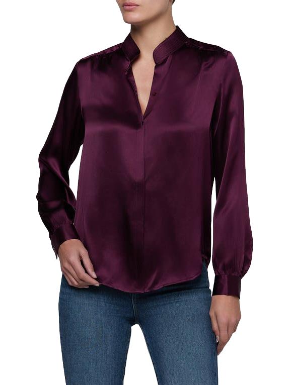L'AGENCE L'AGENCE bianca silk satin blouse